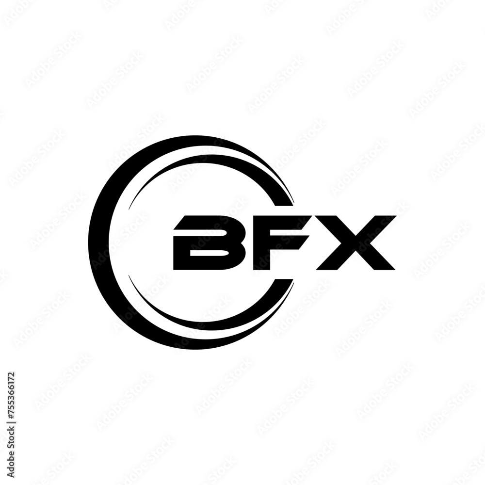 BFX letter logo design in illustration. Vector logo, calligraphy ...