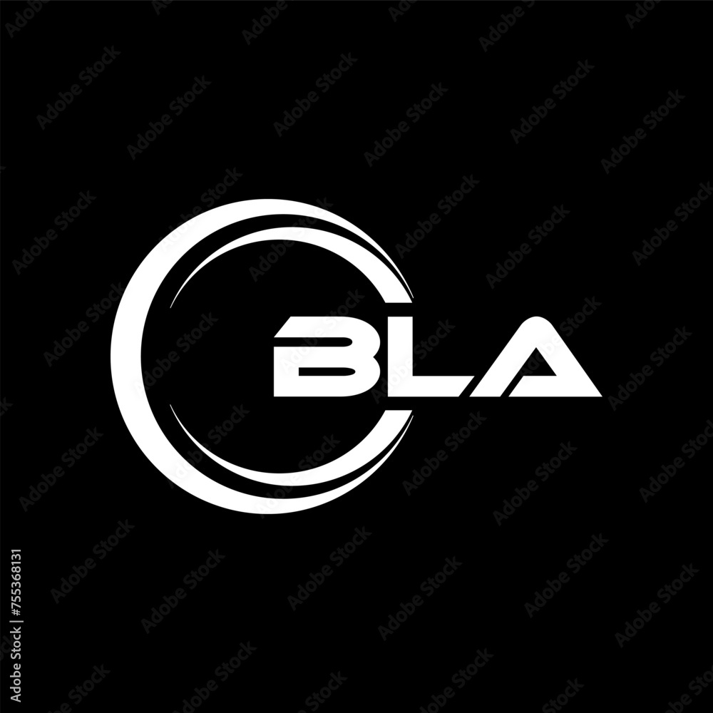 BLA letter logo design with black background in illustrator, cube logo ...