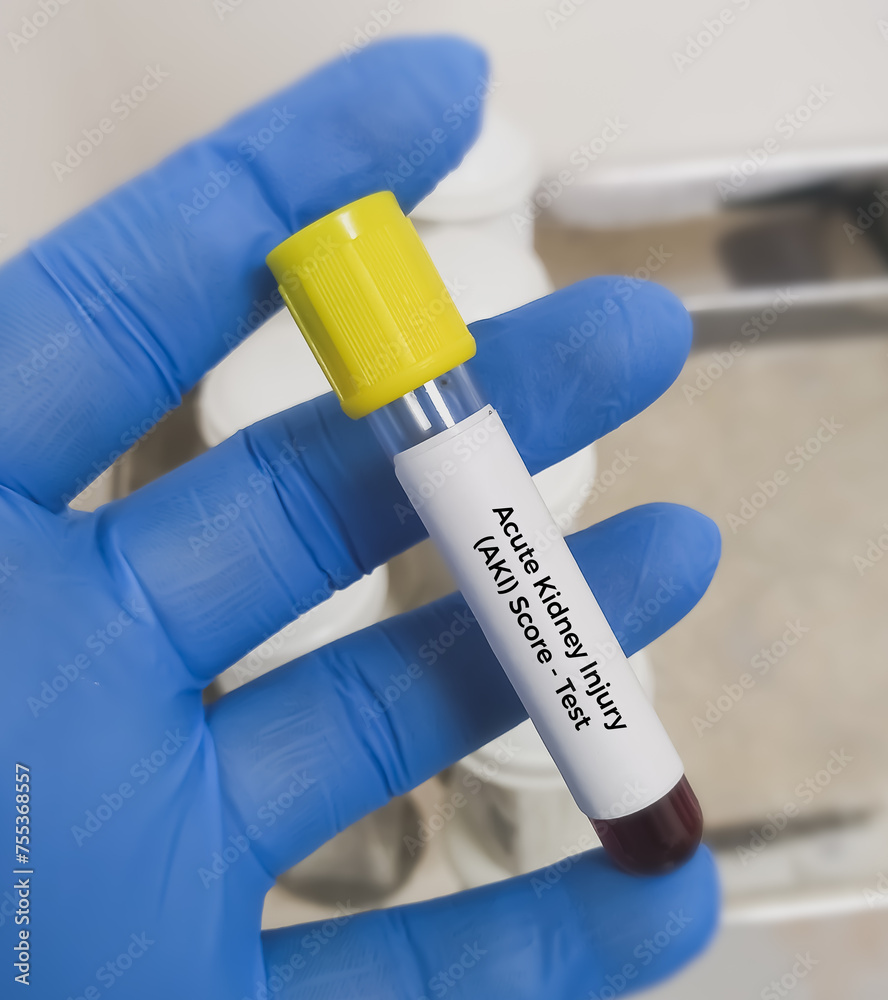 Blood sample for acute kidney injury (AKI) score test. Also known as ...
