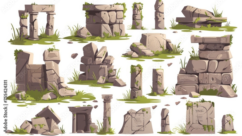 In this cartoon modern collection, you will find ruined medieval ...