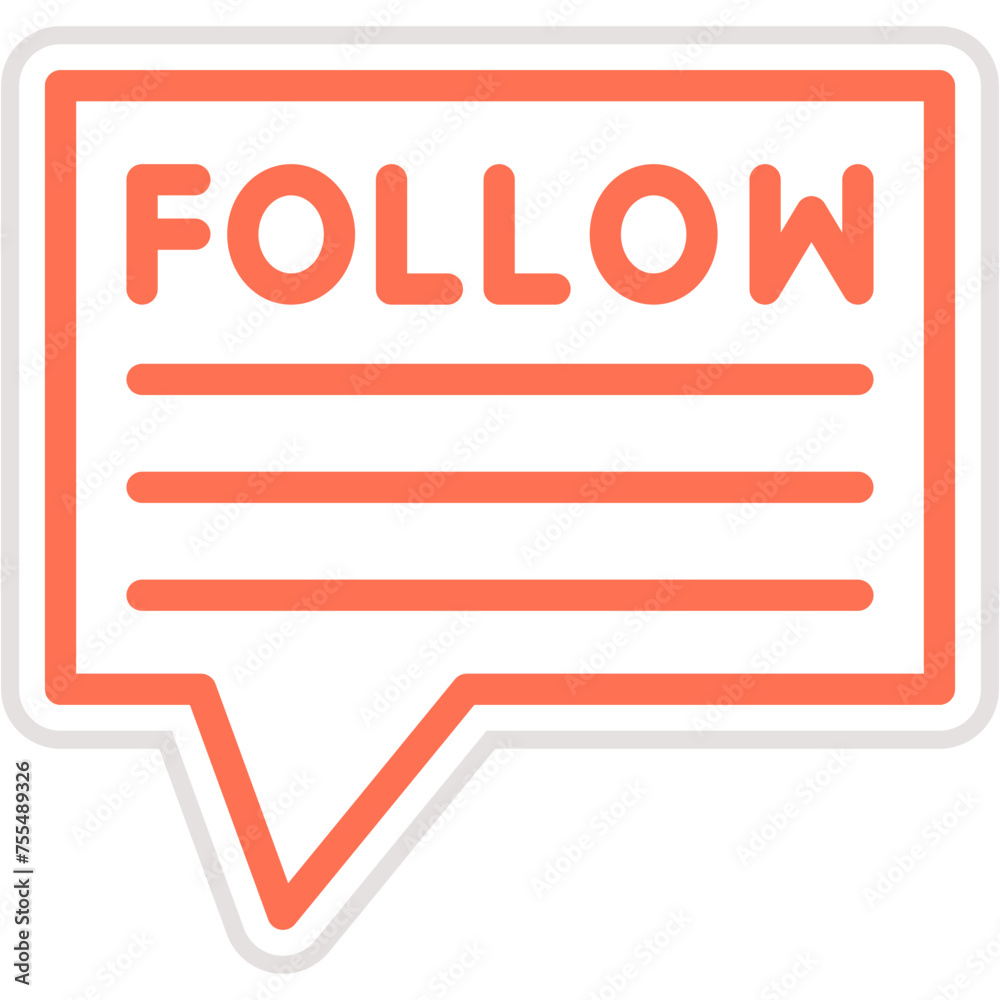 Follow Up Vector Icon Design Illustration Stock Vector | Adobe Stock