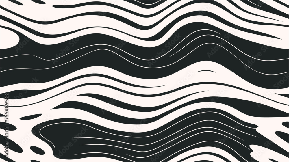 Wavy lines of different thickness Vector illustration. Vector ...