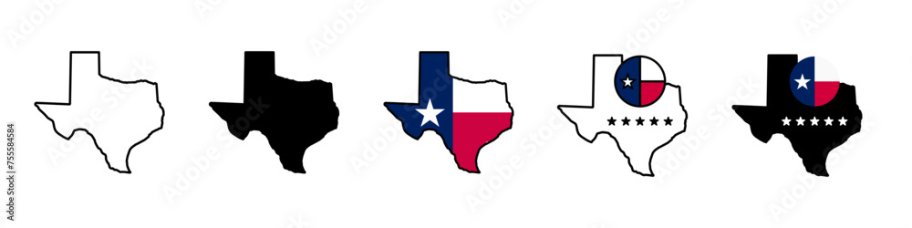 Texas map icons. Texas sign symbol. Texas state border map icons ...
