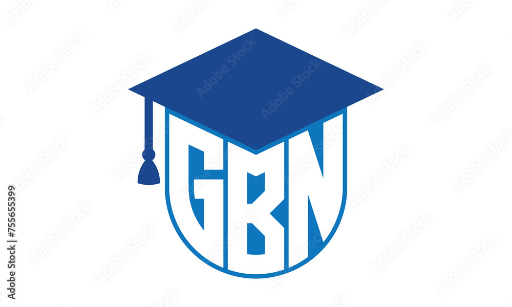 GBN initial letter academic logo design vector template. school college ...