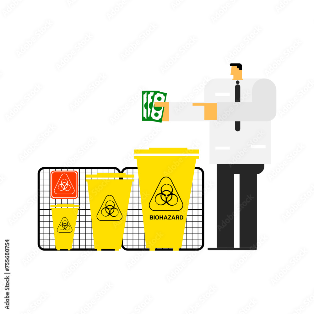 The medical waste and financial management illustration. Reduces the ...