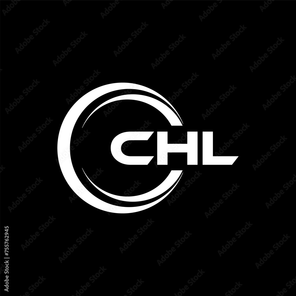 CHL letter logo design in illustration. Vector logo, calligraphy ...