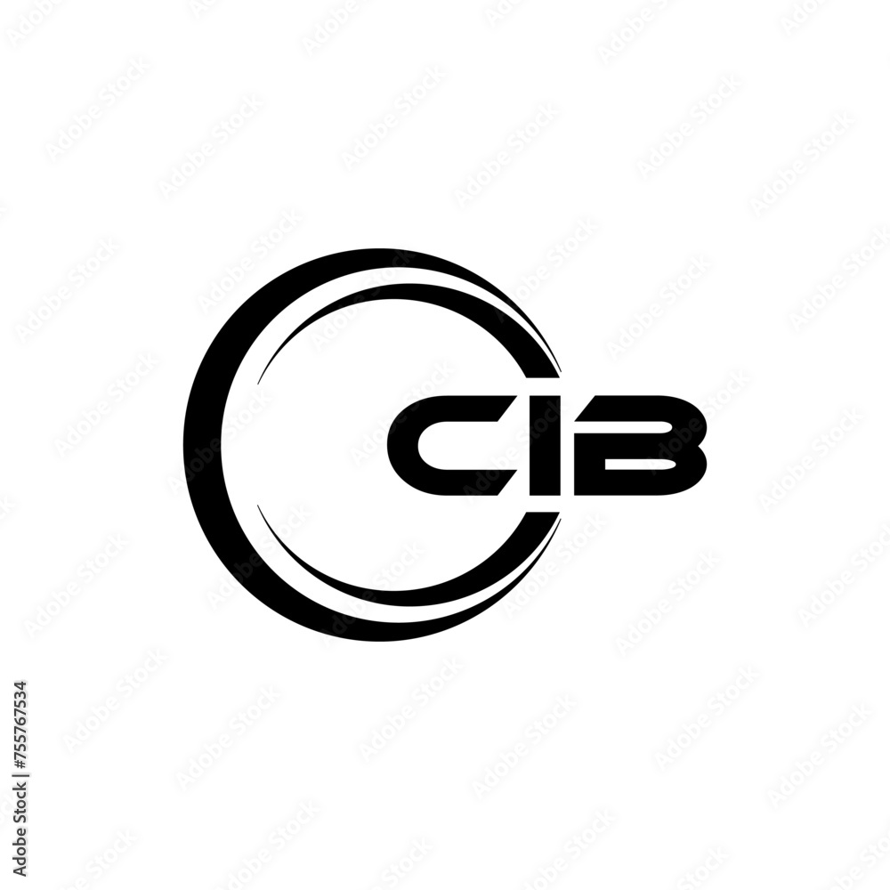 CIB letter logo design with white background in illustrator, cube logo ...