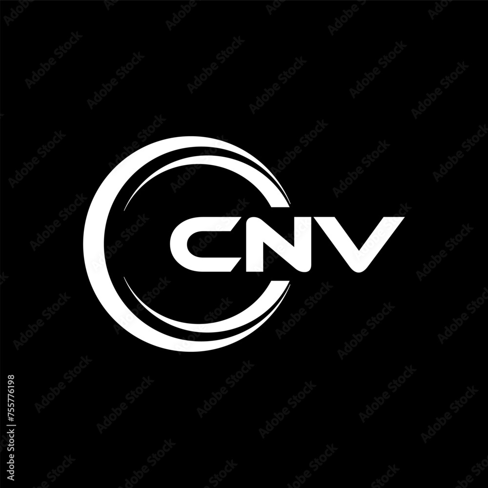 CNV letter logo design in illustration. Vector logo, calligraphy ...