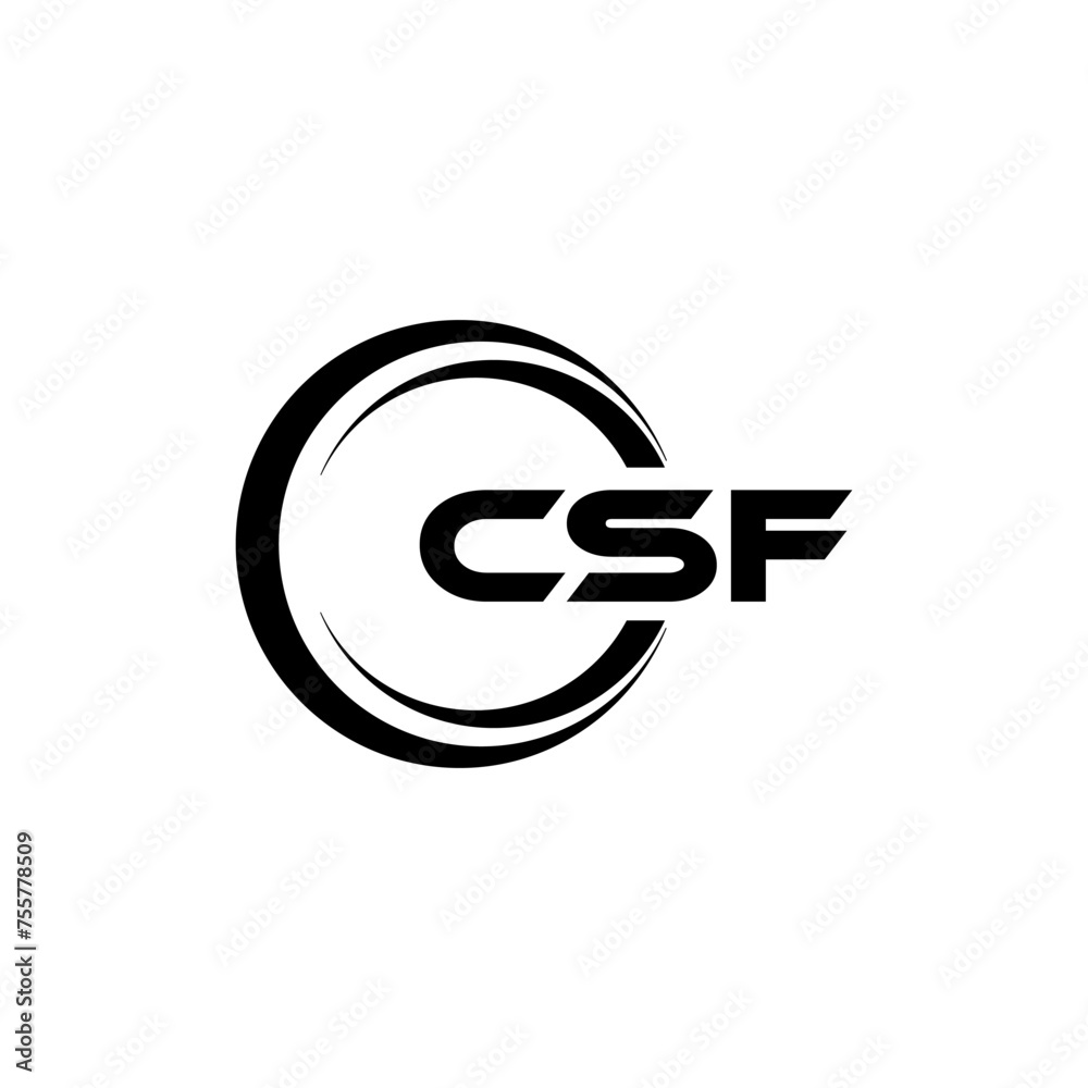 CSF letter logo design in illustration. Vector logo, calligraphy ...