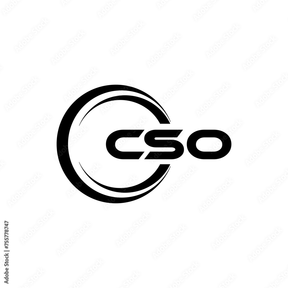 CSO letter logo design in illustration. Vector logo, calligraphy designs for logo, Poster ...