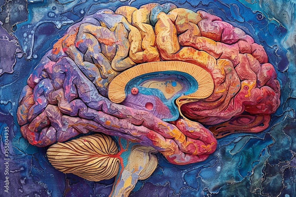 This detailed illustration showcases the brain's limbic system ...