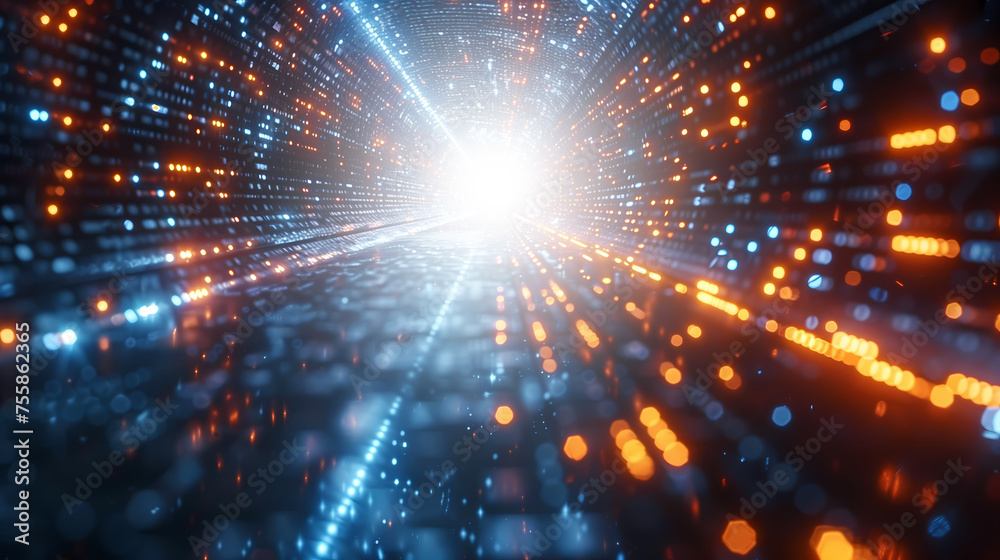 Abstract technology background of high speed global data transfer ...