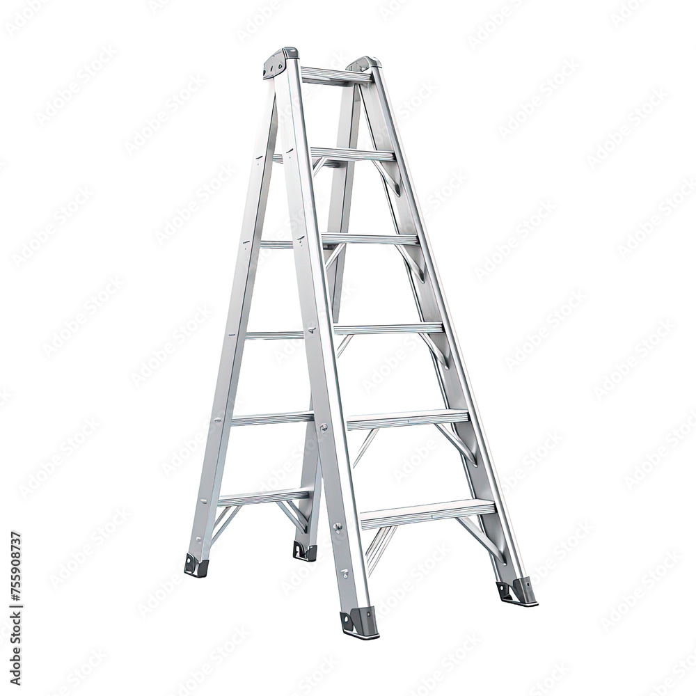 Aluminium Platform Ladder on white or transparent background Stock ...