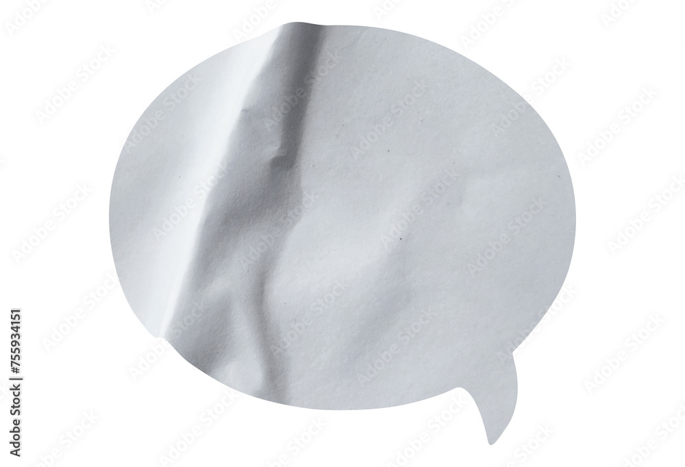 Bubble speech shape in white paper texture Stock Photo | Adobe Stock
