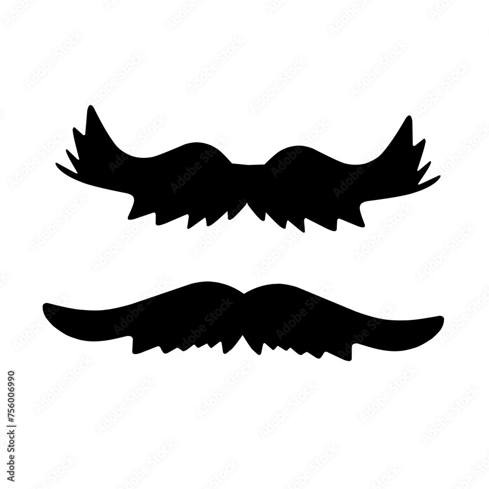 Unique mustache styles for men. Cute vector set in flat cartoon style ...