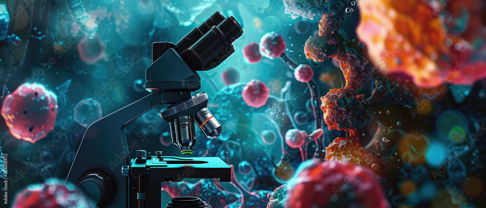 Microscope and macro view of organic structure, abstract background for ...