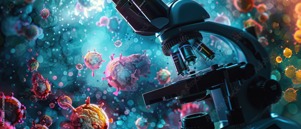 Microscope and macro view of organic structure, abstract background for ...