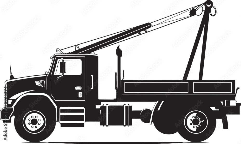 Lifting Legend Crane Truck Vector Symbol Towering Transporter Truck ...
