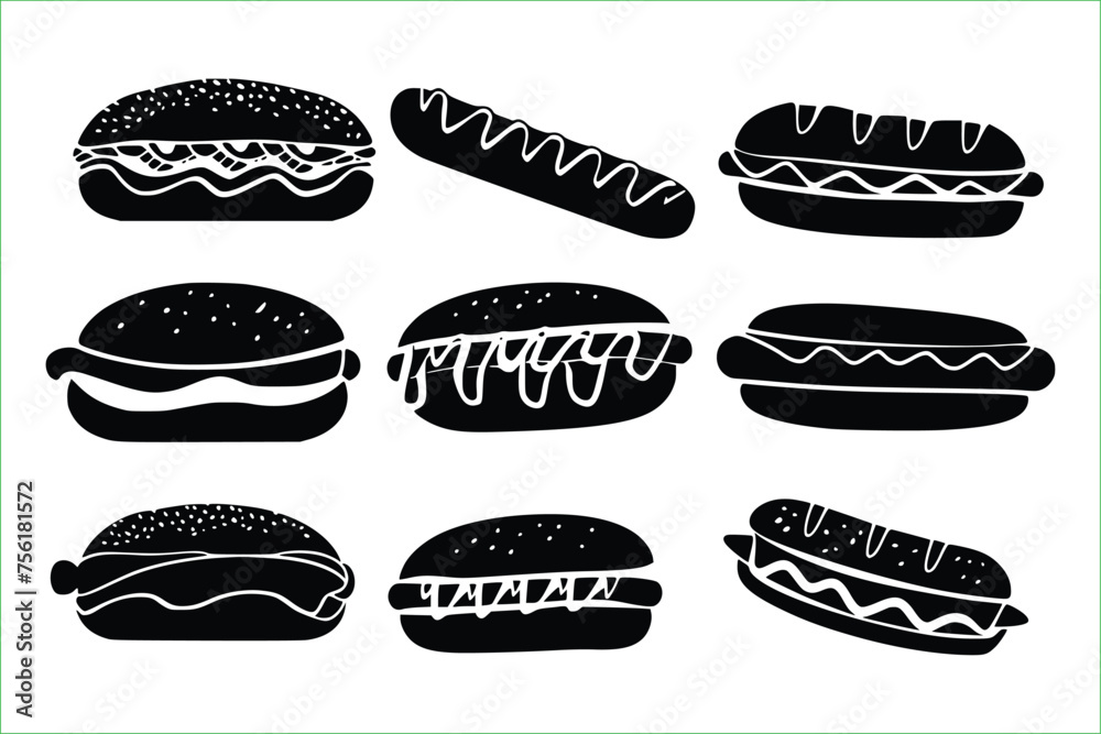 Fast Food Icon, PNG transparent, ast food icons set isolated on white ...