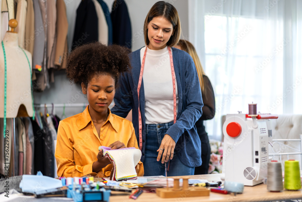 Collaboration and creativity in fashion design of teamwork, three ...