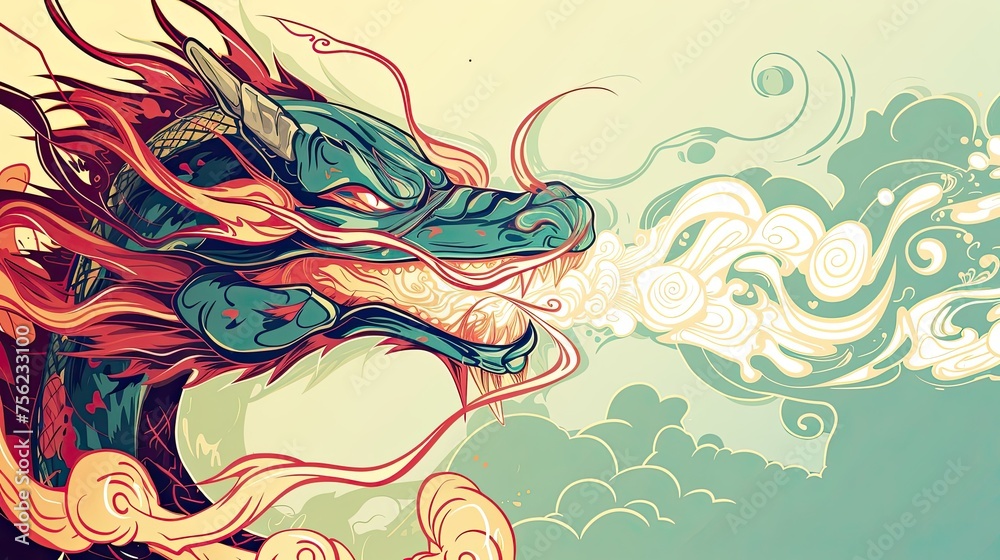 The Dragon. Abstraction, doodle, mythical creatures, fantasy, digital ...