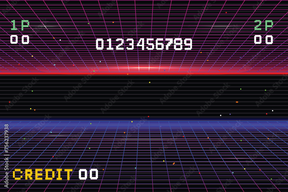 pixel art .8 bit game. retro game.Retro Futurism Sci-Fi Background ...