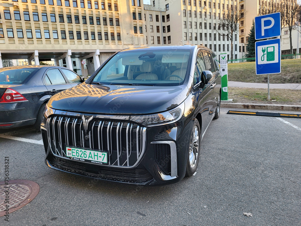 Minsk, Belarus. Mar 8, 2024. Voyah Dreamer large and luxurious minivan ...