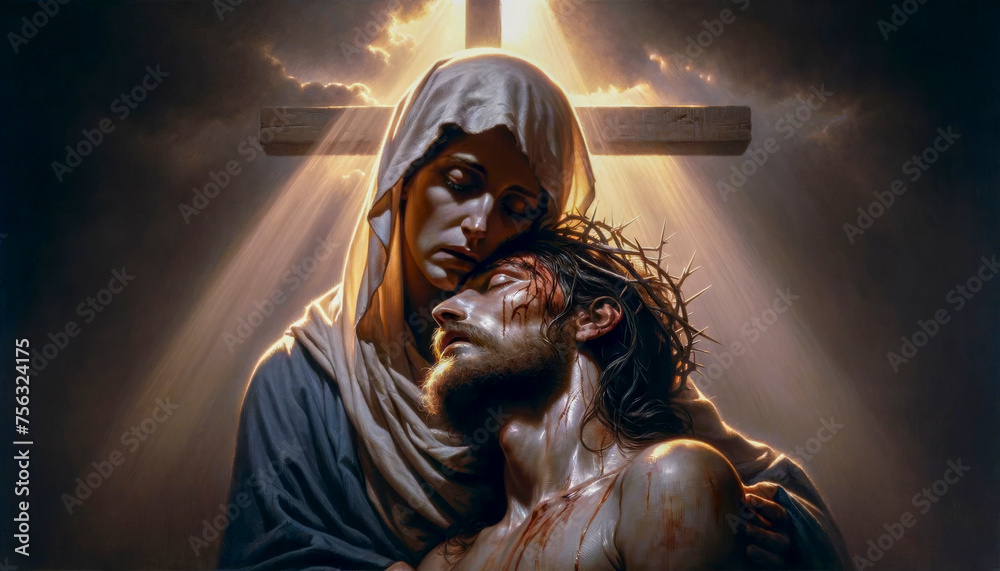 Sacred Piety: The Virgin Mary Holding the Body of the Crucified Jesus ...