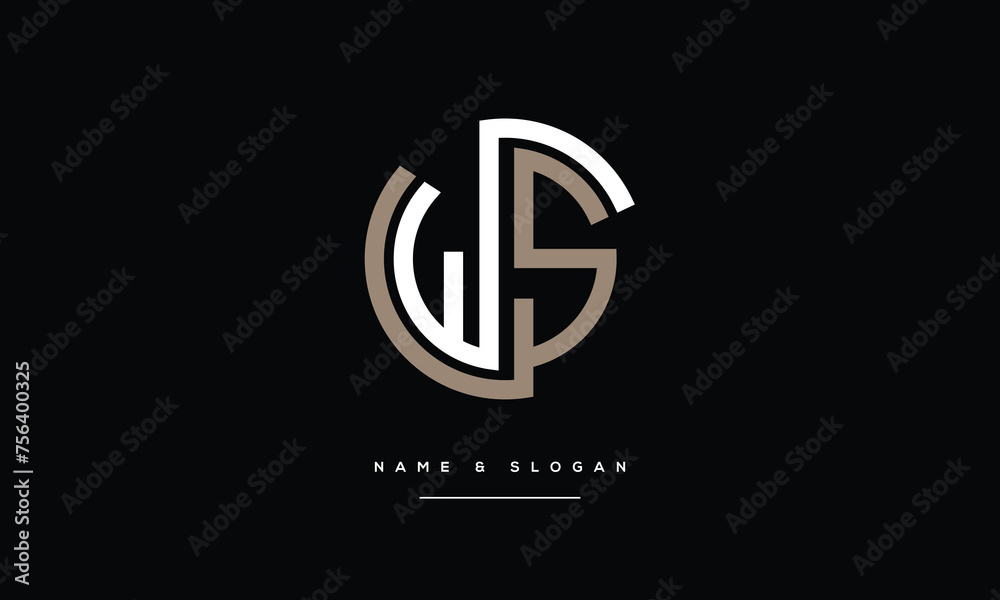 Alphabets Letters WS, SW, Initials Logo Monogram Stock Vector | Adobe Stock