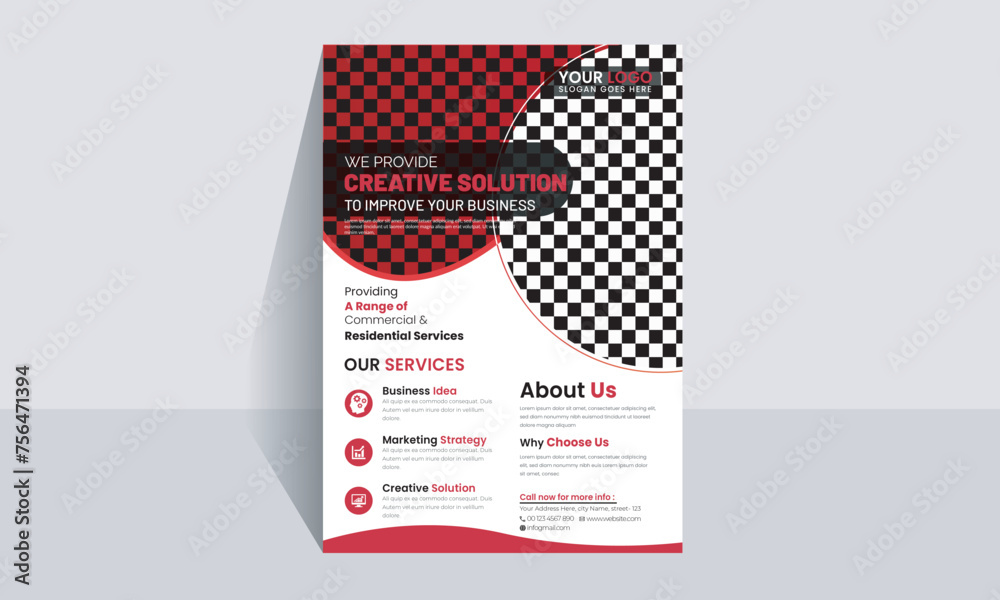 Business cover and various types of pages A4 flyer design template for ...