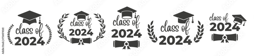 Class of 2024 badges. Congratulations graduates. Class of 2024 with ...