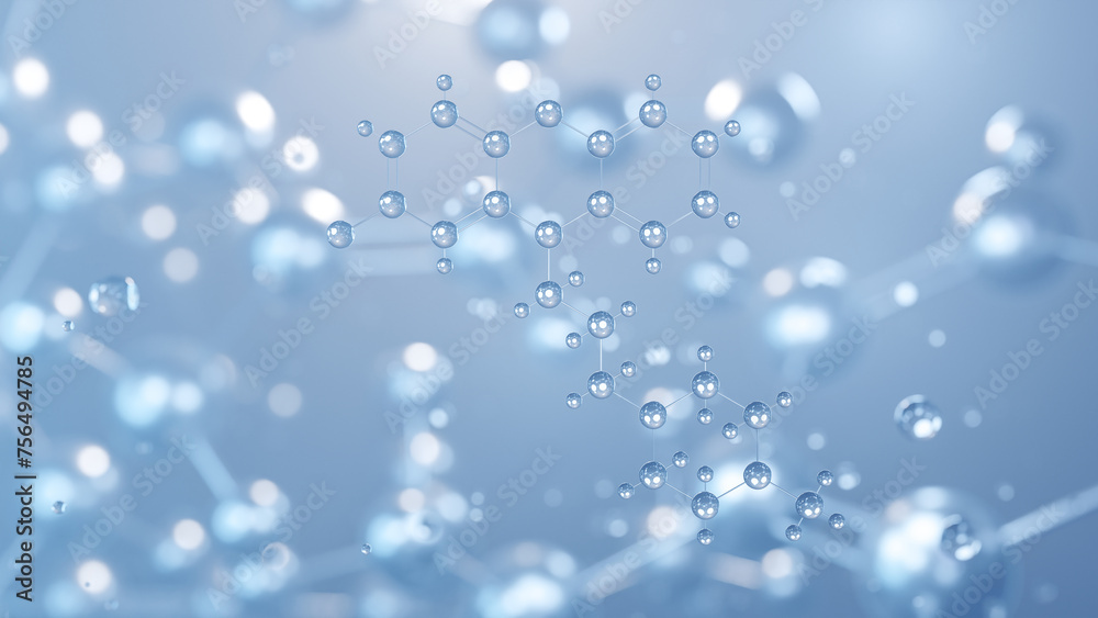 prochlorperazine molecular structure 3d, flat model, compazine ...