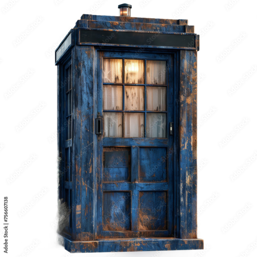 Blue Police Phone Booth, Cabin On a Transparent Background PNG Stock ...