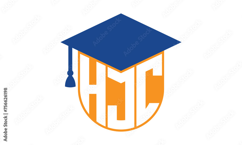 HJC initial letter academic logo design vector template. school college ...