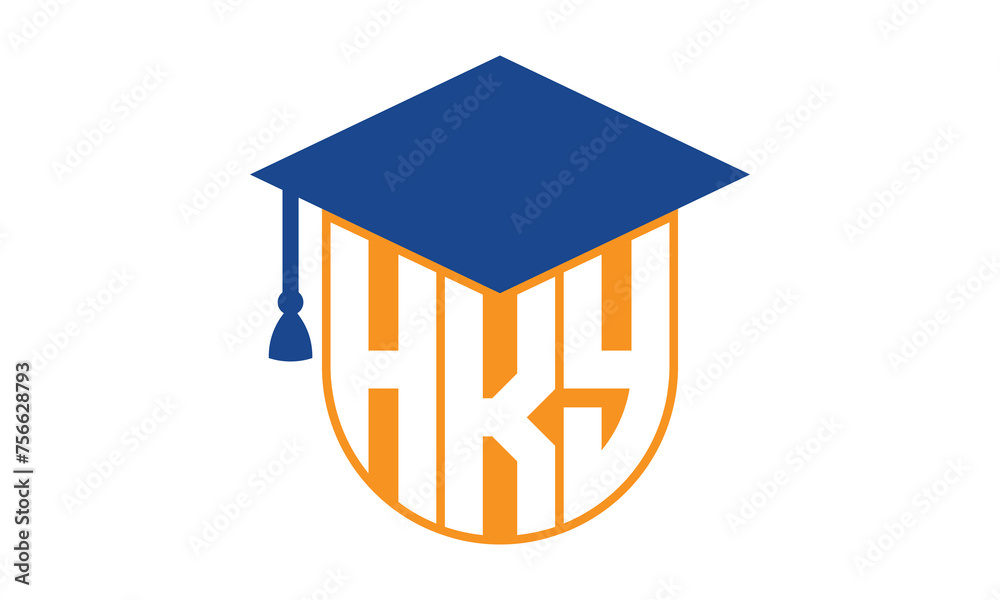 HKY initial letter academic logo design vector template. school college ...