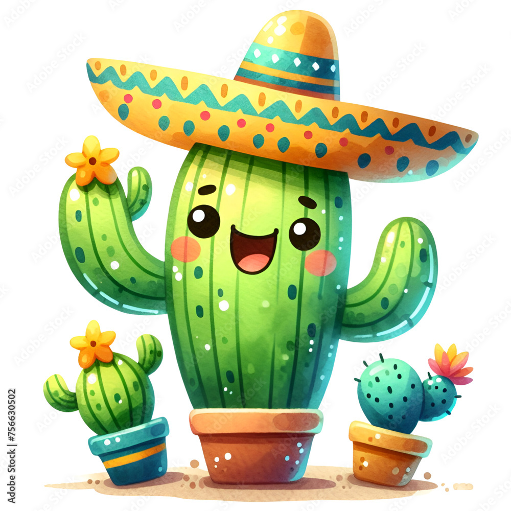 Cute Mexican Cactus PNG Clipart, Cinco De Mayo Clipart, Mexican Fiesta ...