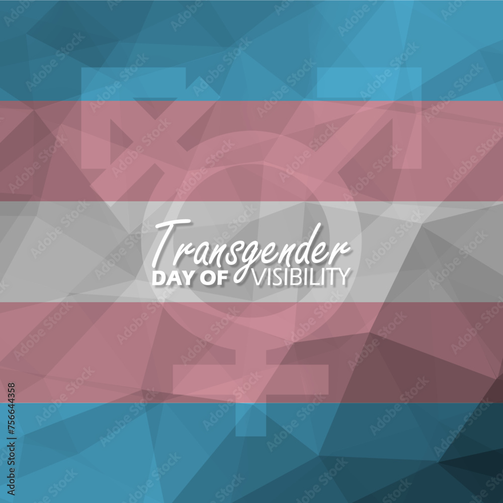 Transgender Day of Visibility event banner. Transgender flag with ...