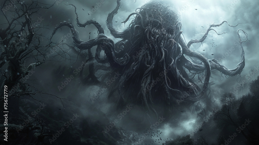 Eldritch horrors whisper in the shadow realms a portrait of forbidden ...