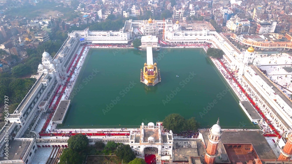 The Golden Temple also known as the Harimandir Sahib Aerial view by DJI ...