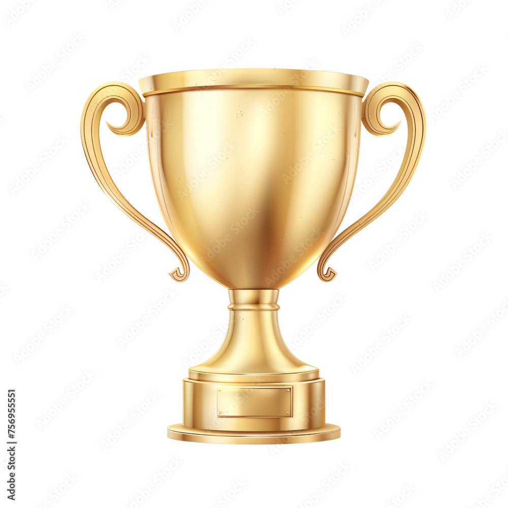 Trophy gold icon_hyperrealistic_hyper detailed_isolated on transparent ...