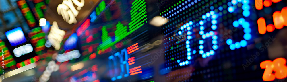 Visualize a stock board bustling with color-coded graphs and ...