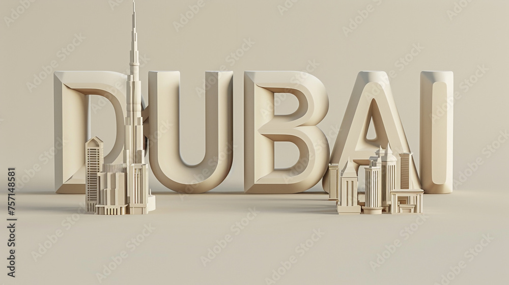 The sleek letters of "DUBAI" are accompanied by the modern and stylish ...