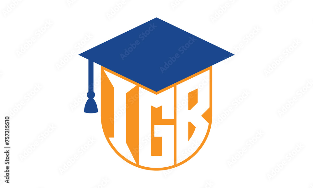 IGB initial letter academic logo design vector template. school college ...
