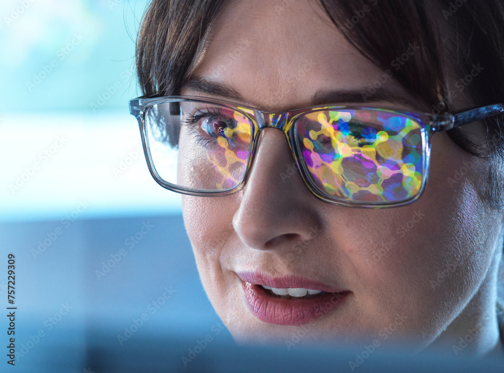 Female STEM scientist using artificial intelligence to design a ... Female STEM scientist using artificial intelligence to design a ...