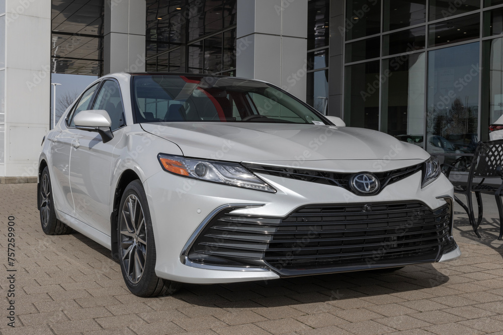 Toyota Camry XLE display at a dealership. Toyota offers the Camry in LE ...