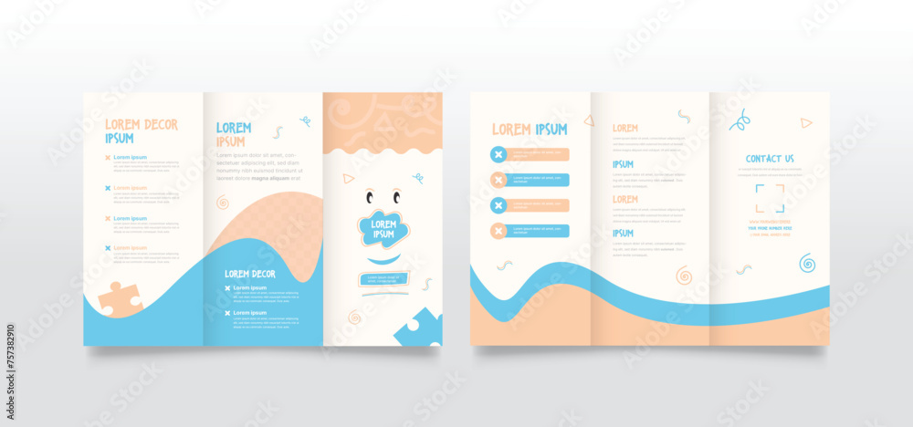 Playful Autism Brochure template, Early signs of autism syndrome in ...