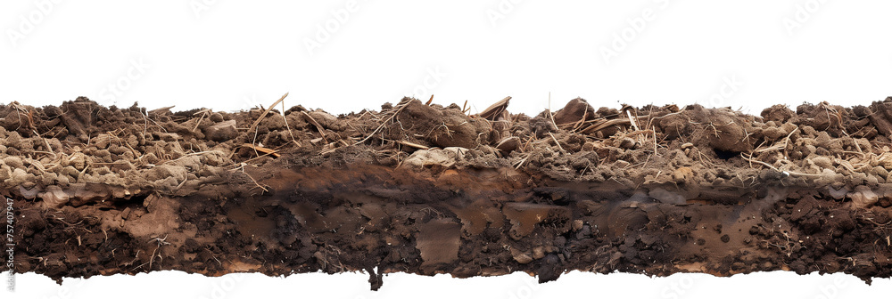soil border side view isolated on transparent background Stock Photo ...