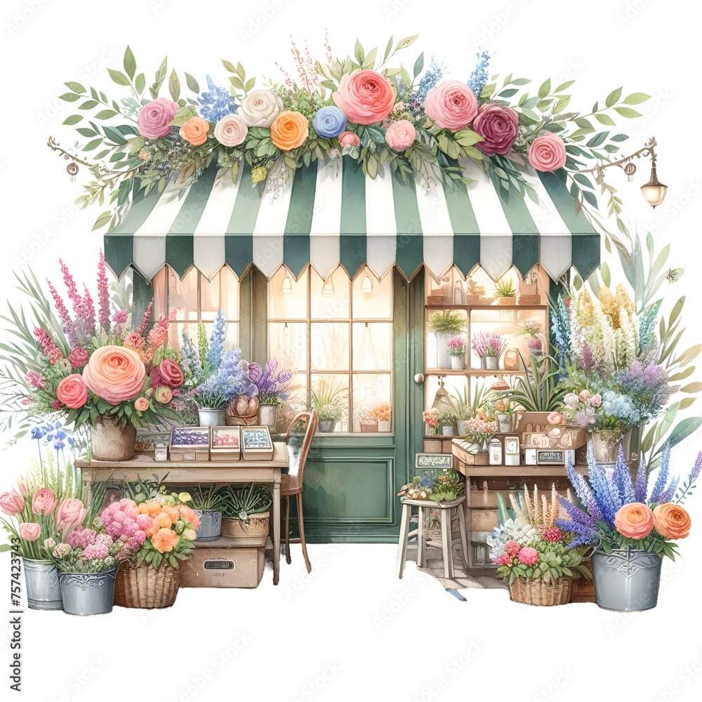Watercolor Cozy Spring Clipart floral Springtime Woodland Farmhouse ...