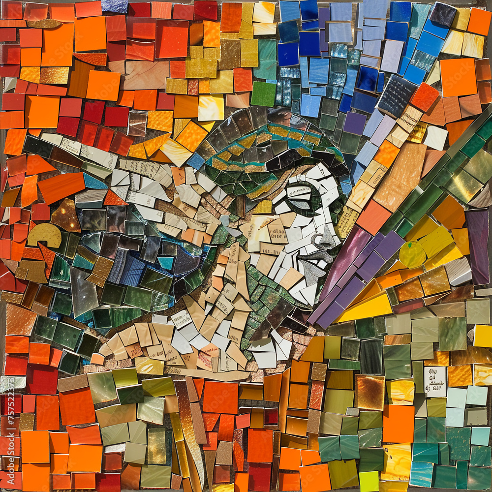 Ilustración de Stock Create a mosaic-style artwork using verses from ...