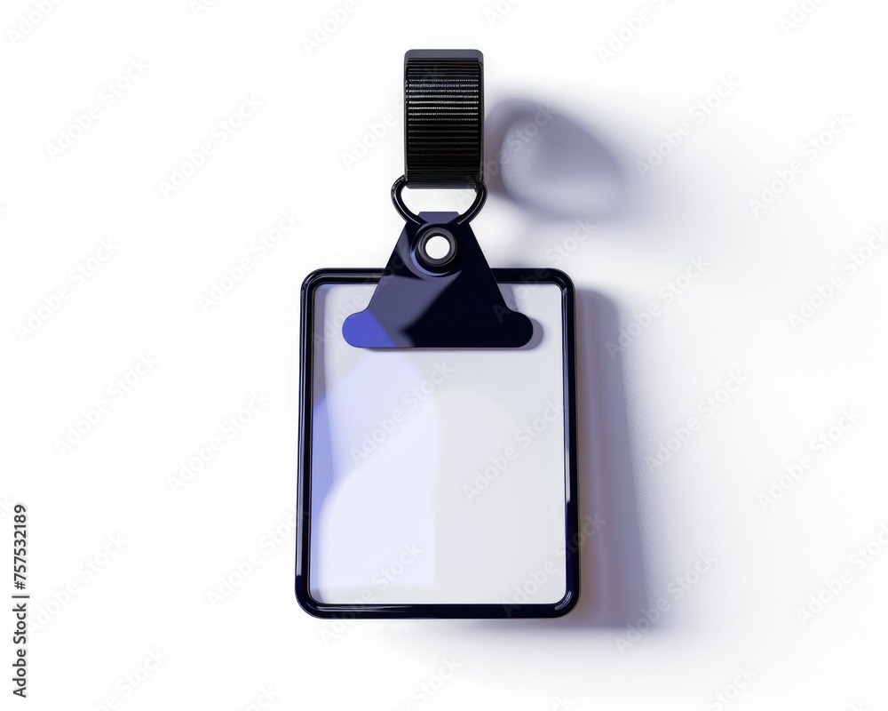 Visitor Badge - Black and White ID Card with Blank Blue Space for Name ...
